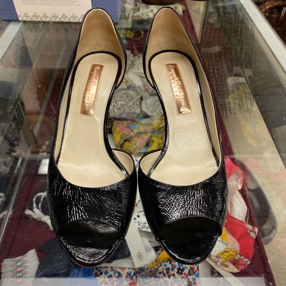 Black Friday - Rupert Sanderson Black Open Toe Heels - Gem